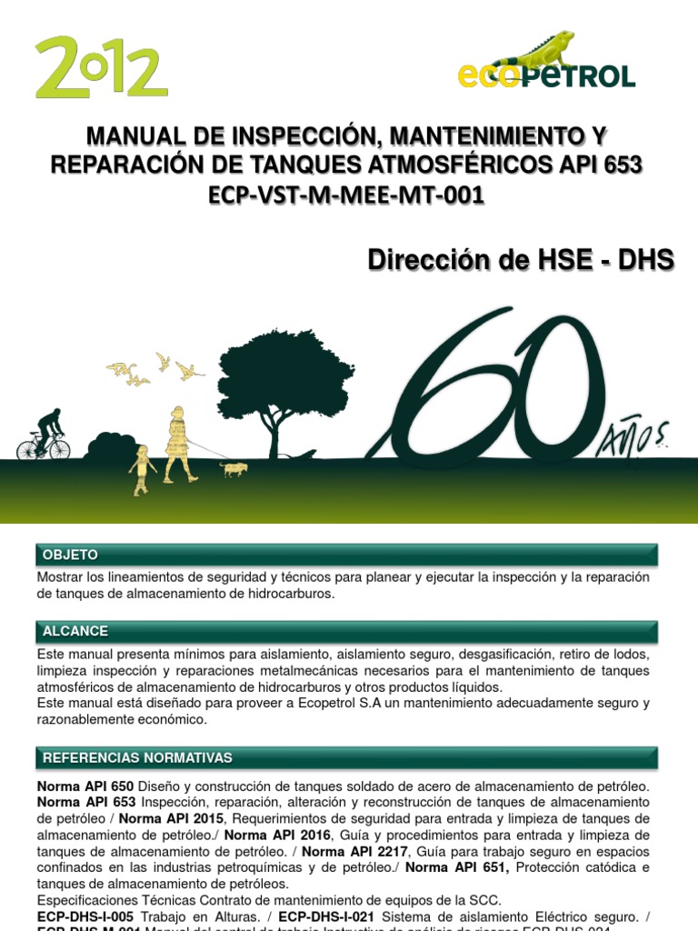 Manual de Inspección Mtto y Reparación de Tanques Atmosféricos API 653 ...