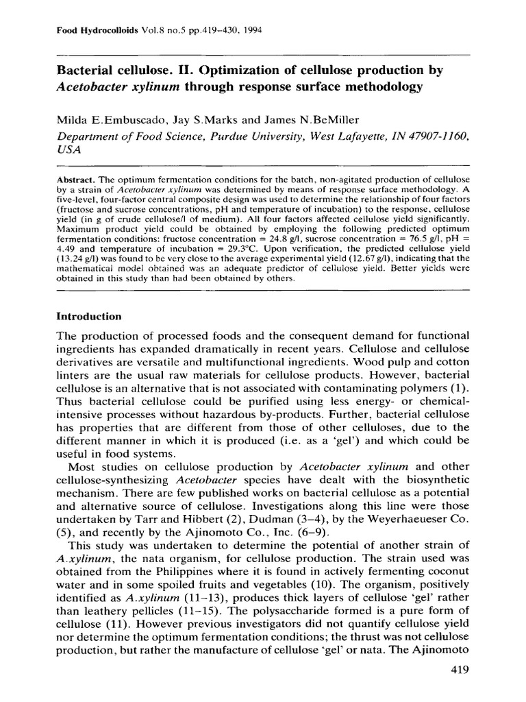 Bacterial Cellulose. I. Factors Affecting The Production of Cellulose ...