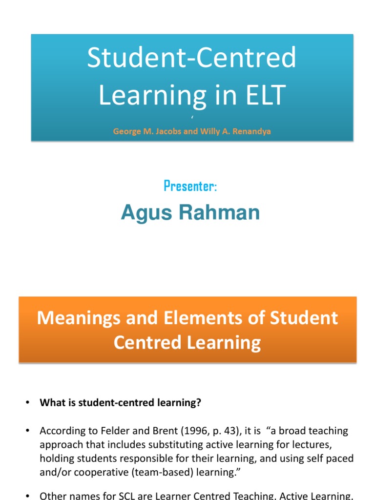 Student Centred Learning In Elt Pdf Constructivism Philosophy Of