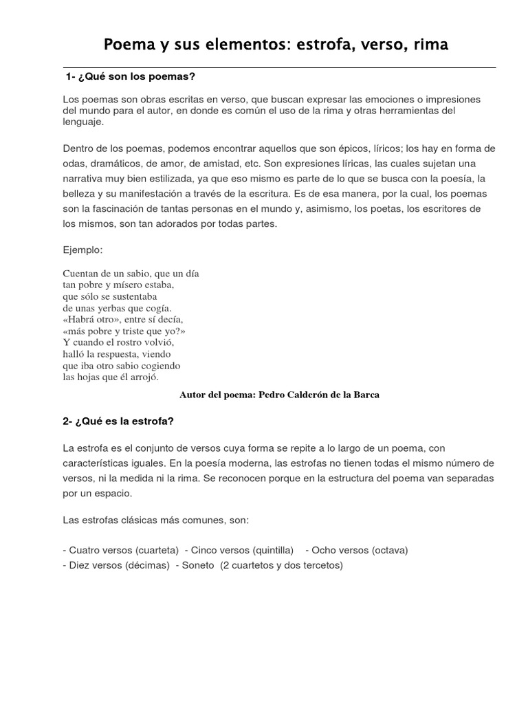 Poemas, versos y rimas: elementos de la poesía | PDF | Rima | Poesía