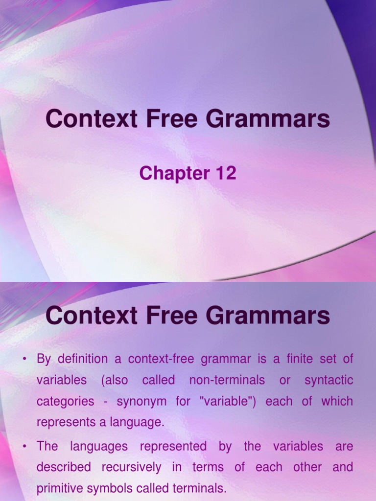Chapter 12 Context Free Grammars | PDF | Deductive Reasoning | Language ...