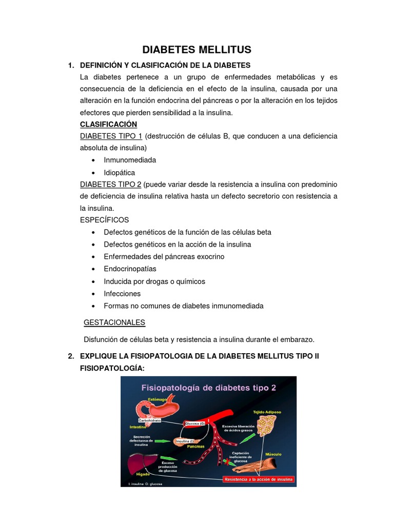 Diabetes Mellitus: 1. Definición Y Clasificación De La Diabetes ...