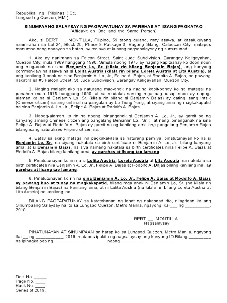 Sinumpaang Salaysay | PDF