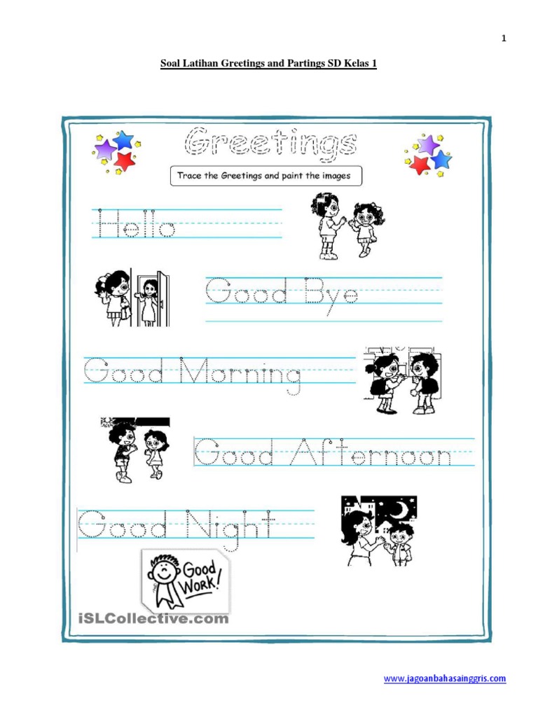 Soal Latihan Greeting Kelas 1 SD | PDF