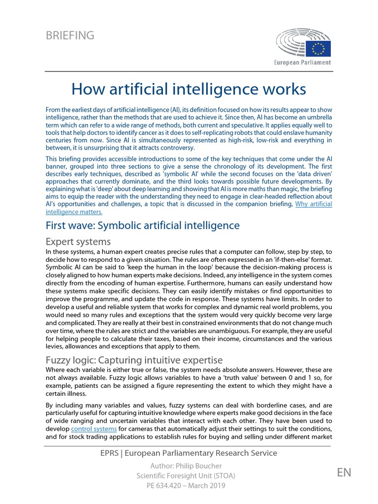 How Artificial Intelligence Works | PDF | Artificial Intelligence ...