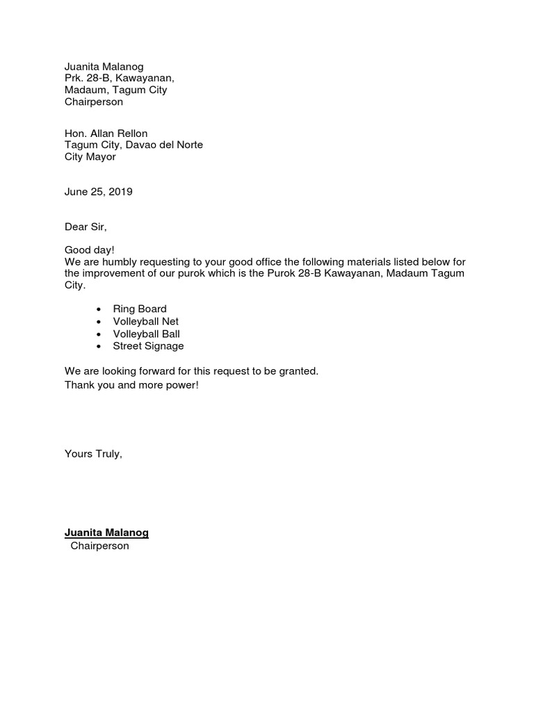 Request Letter | PDF