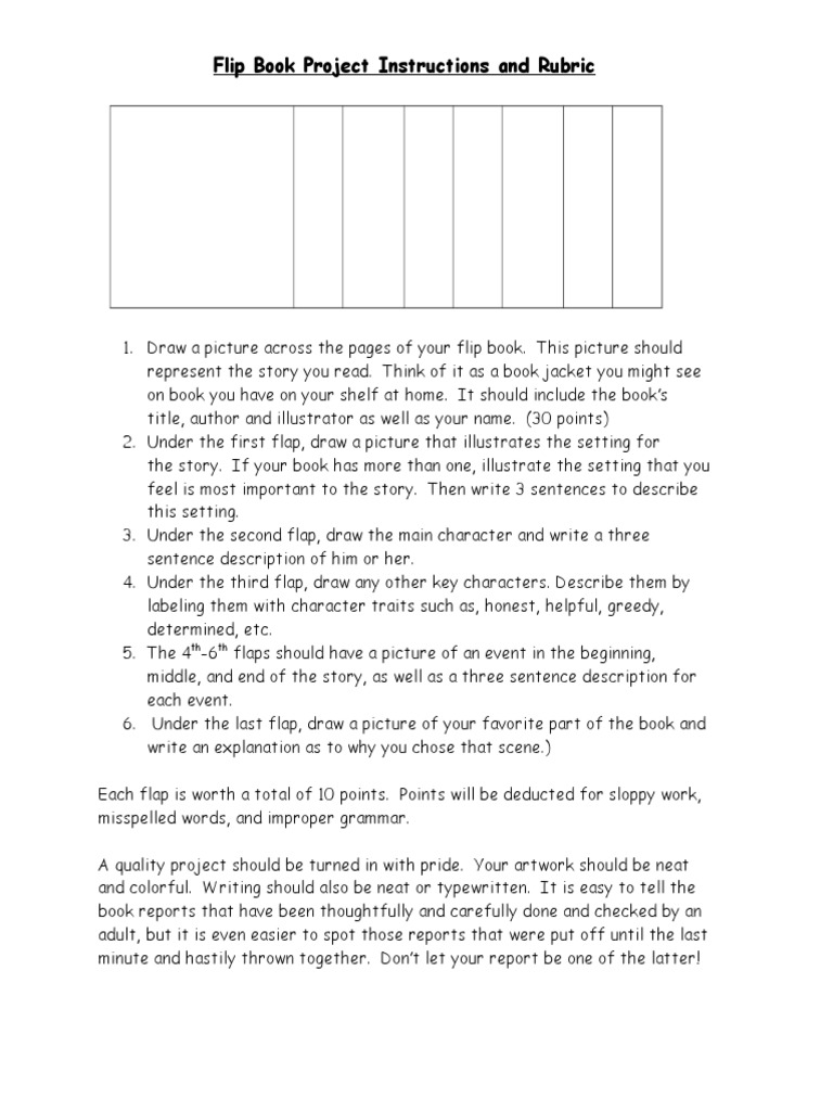 Flip Book Project Instructions | PDF
