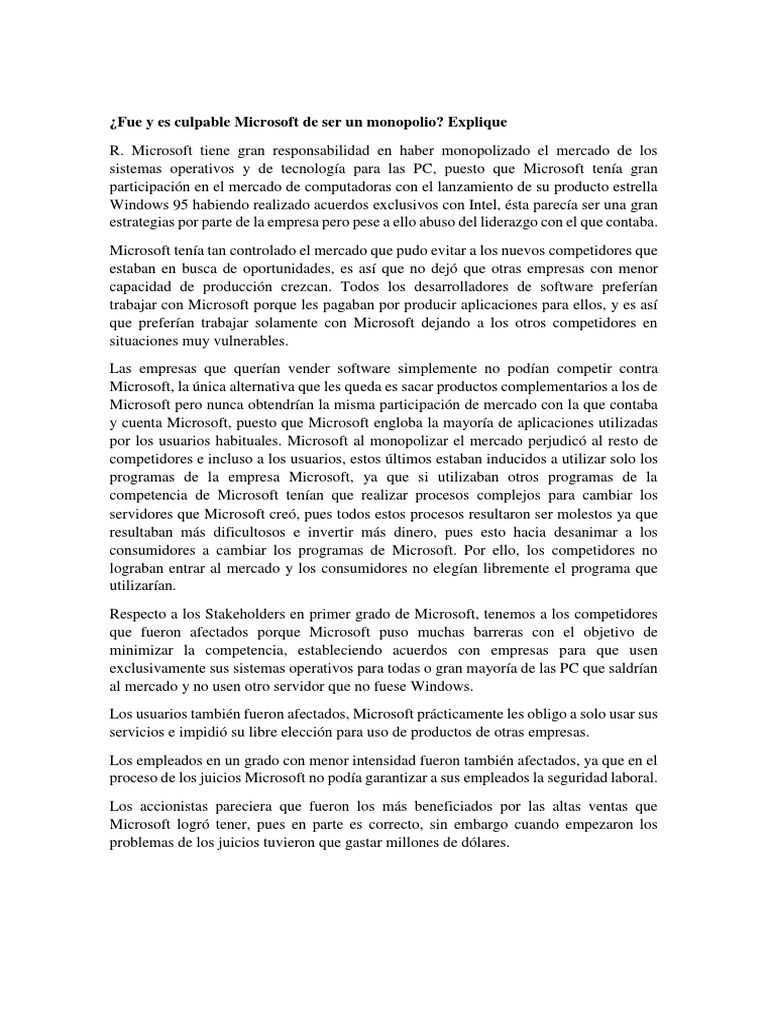 Caso Microsoft | PDF | Microsoft | Microsoft Windows