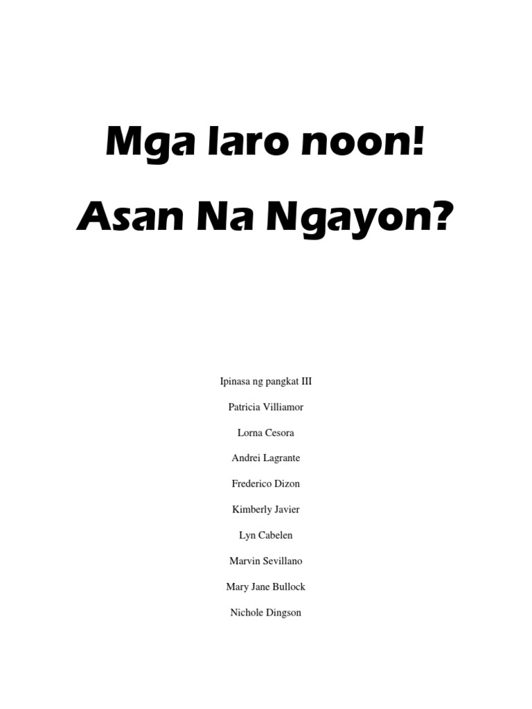 Mga Laro Noon | PDF