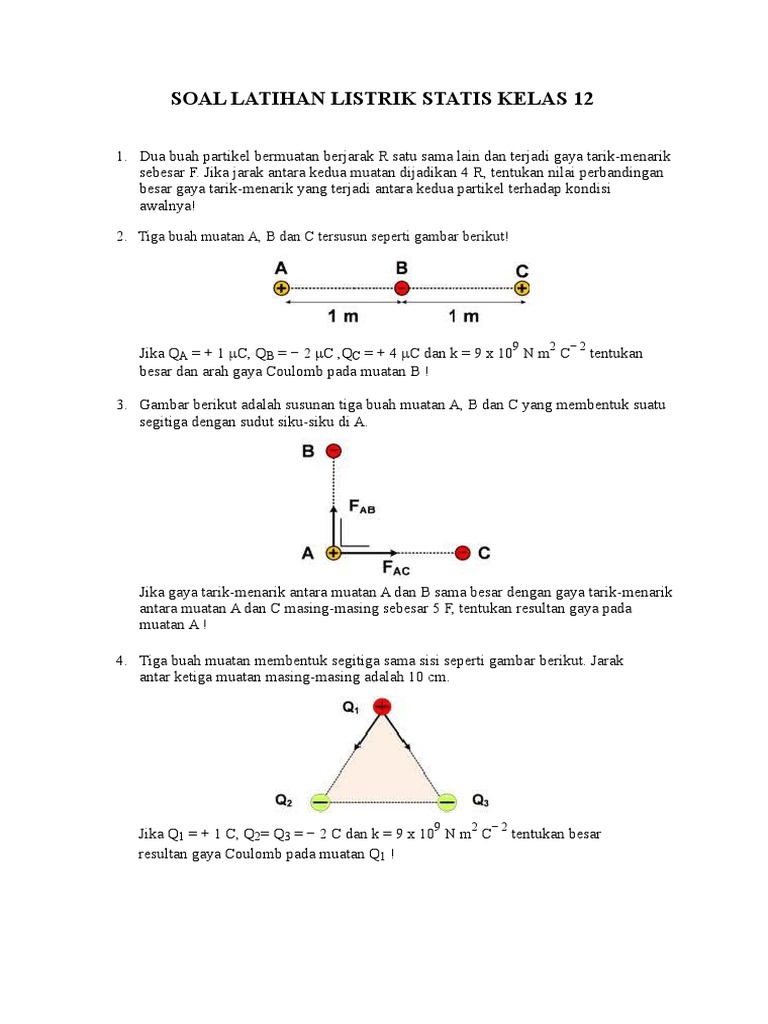 Soal Latihan Listrik Statis Kelas 12 | PDF
