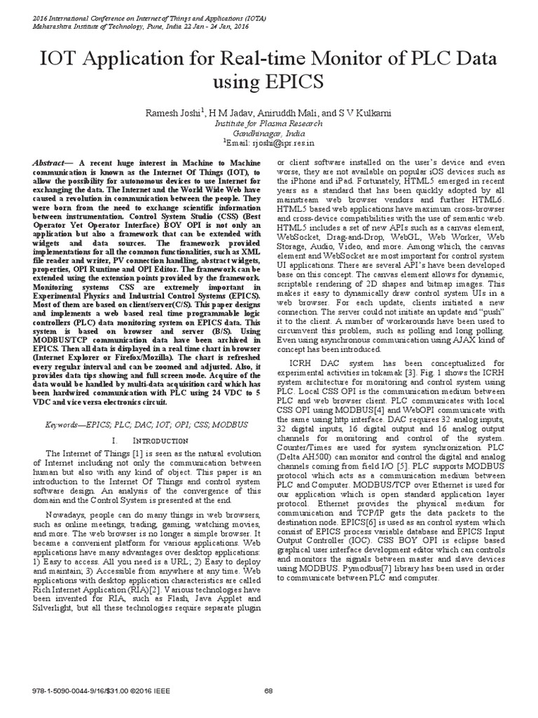 1.IOT Application For Real-Time Monitor of PLC Data Using EPICS | PDF ...