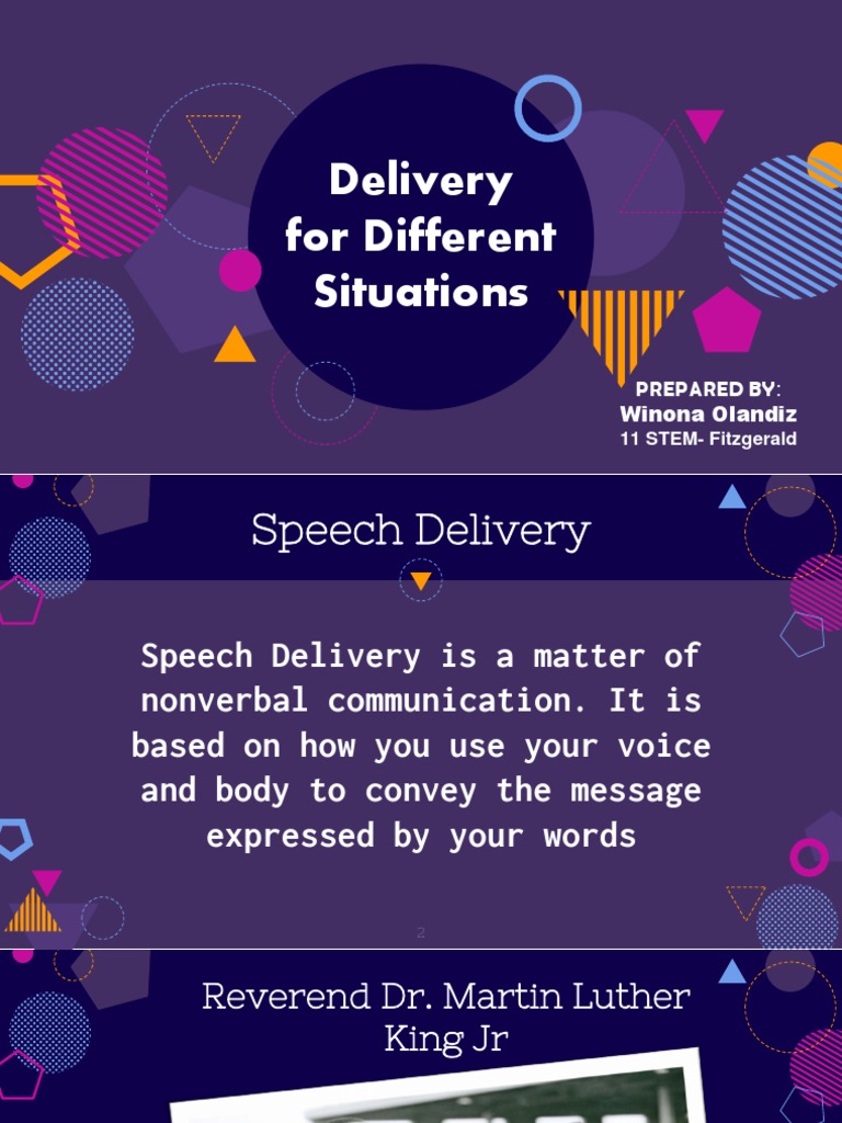 Delivery For Different Situations | PDF | Gesture | Nonverbal Communication