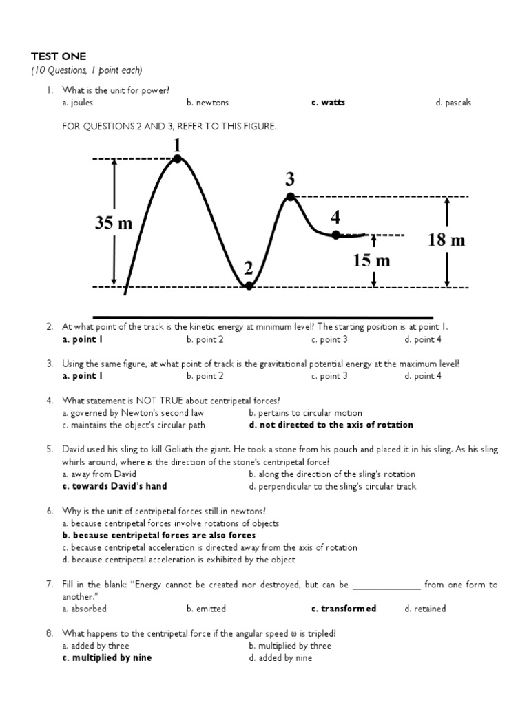 Quiz On Work, Energy, and Power | PDF | Potential Energy | Spacetime