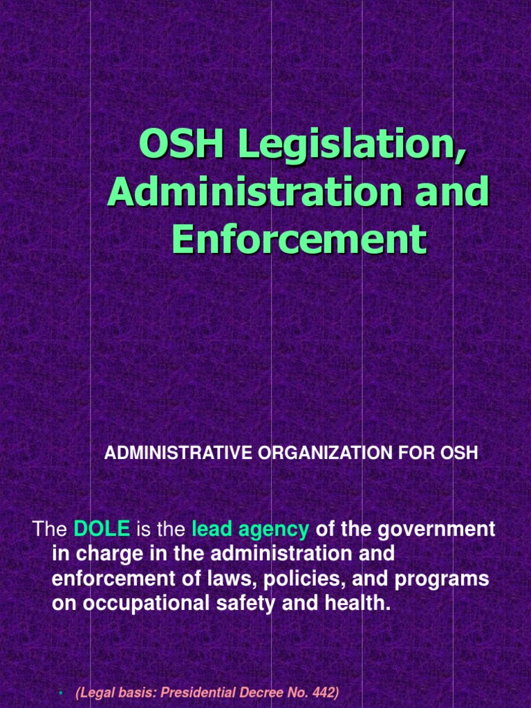 OSH Legislation, Administration and Enforcement | PDF | Occupational ...
