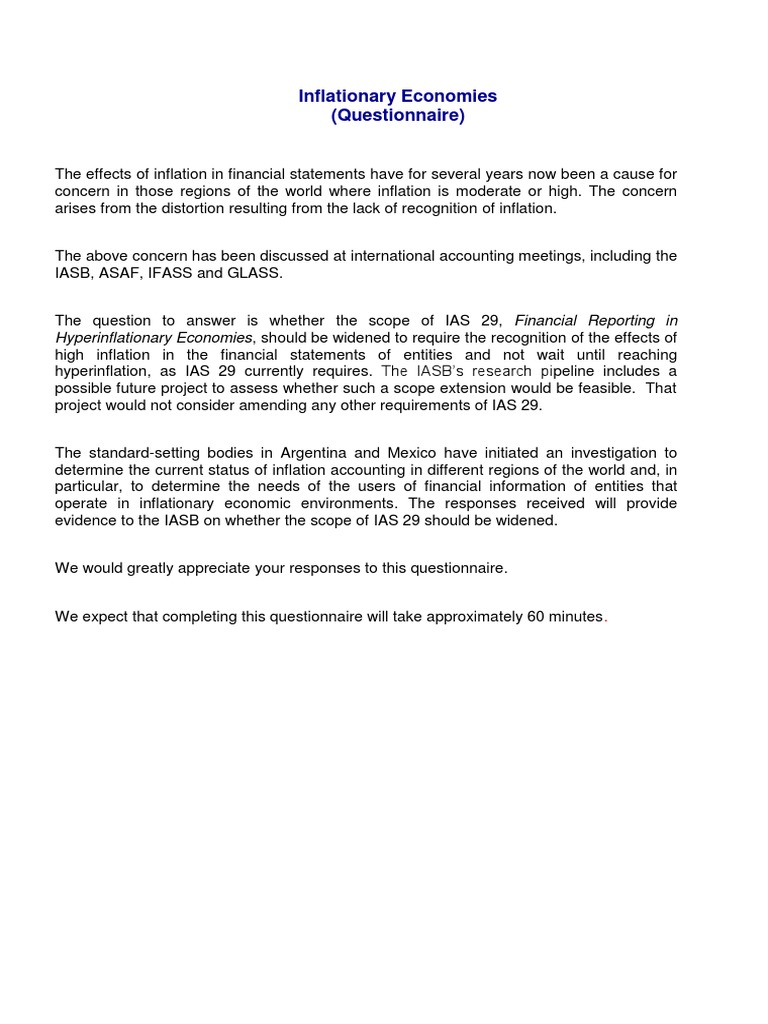 Inflationary Economies (Questionnaire) | PDF | Inflation ...