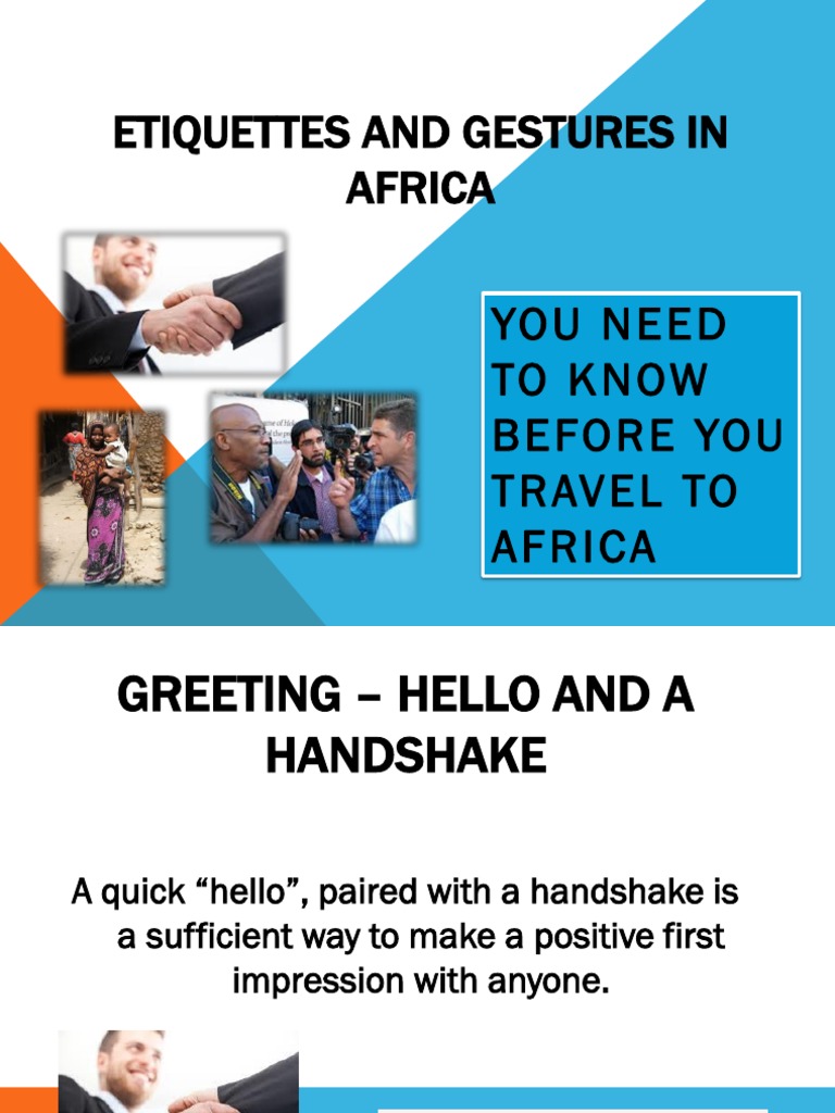 African Etiquette: Gestures & Greetings | PDF