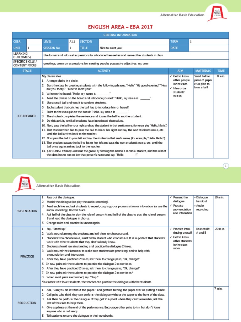 English Area - Eba 2017: General Information Ceba Level Section Term ...