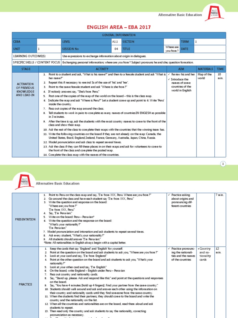 English Area - Eba 2017: Alternative Basic Education | PDF | Question ...