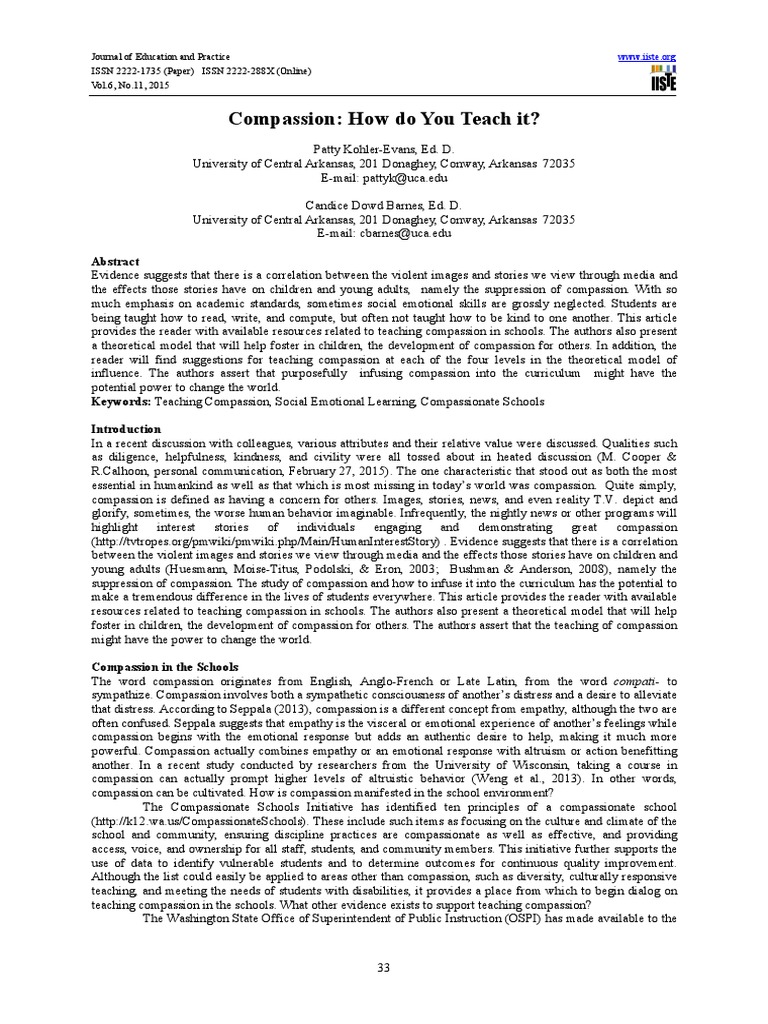 Compassion How Do You Teach It | PDF | Compassion | Empathy