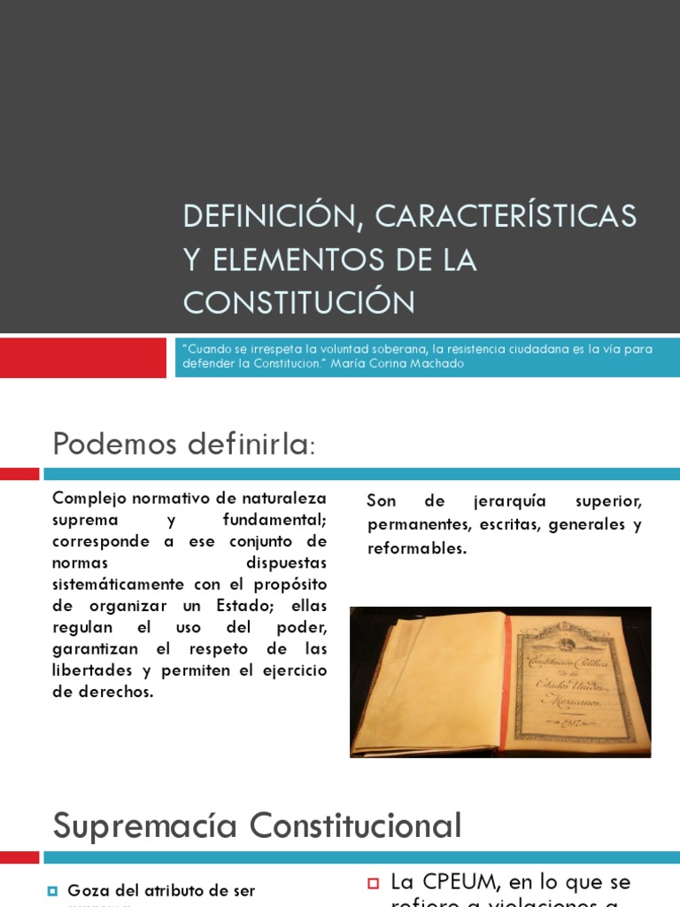 Definición, Características y Elementos de La Constitución | PDF ...