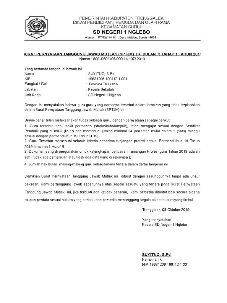 SPTJM TW 3 Tahap 1 SDN 1 Nglebo | PDF