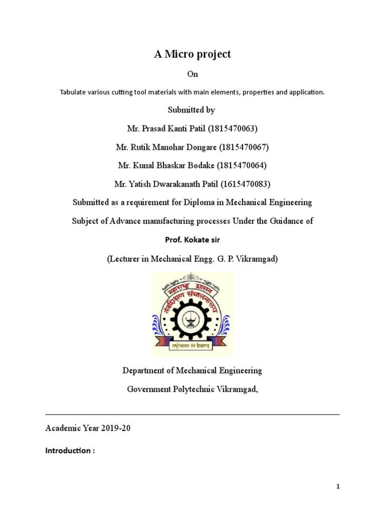 AMP Microproject | PDF | Steel | Chemical Elements