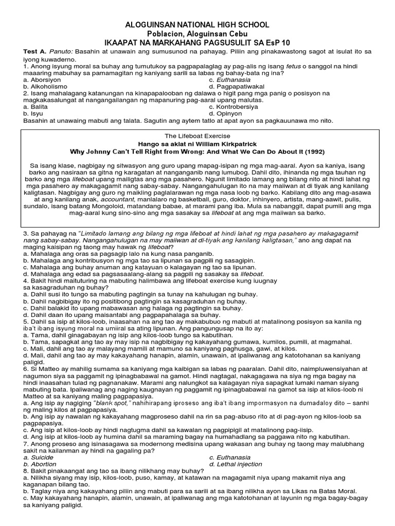 ESP 4th Grading | PDF
