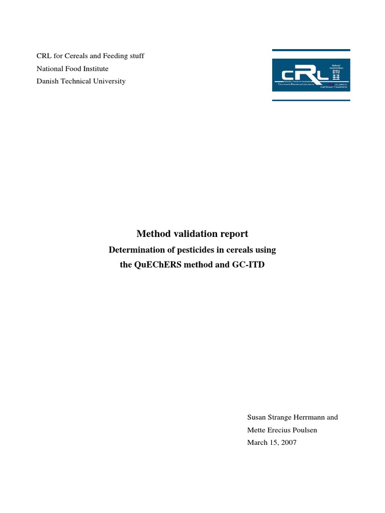 Method Validation Report: CRL For Cereals and Feeding Stuff National ...