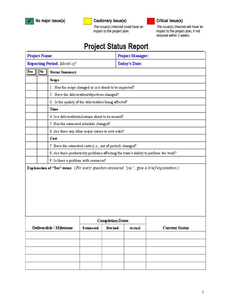 Project Status Report | PDF