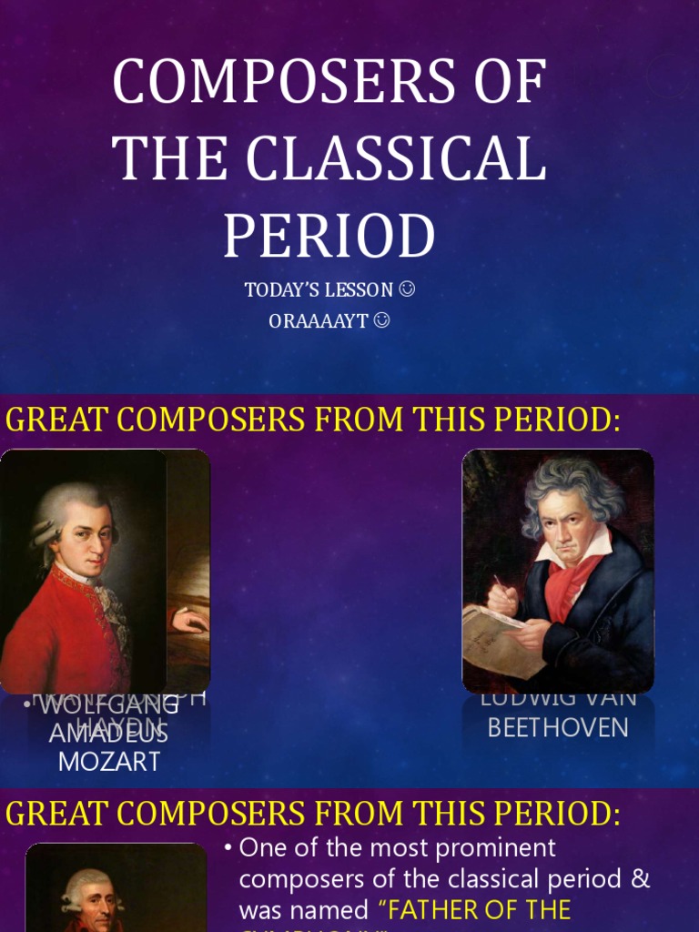 Classical Composers | PDF | Ludwig Van Beethoven | Classical Period (Music)