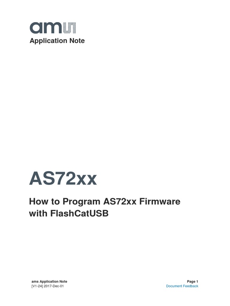 AS72xx - AN000488 - 3-00 How To Program AS72xx Firmware With FlashCatUSB 1V24 | PDF | Flash ...