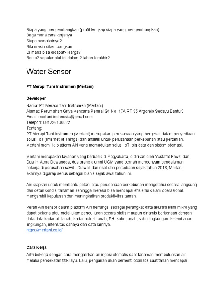 All About Water Sensor, Soil Sensor, Climate Sensor, Water Debit Sensor ...