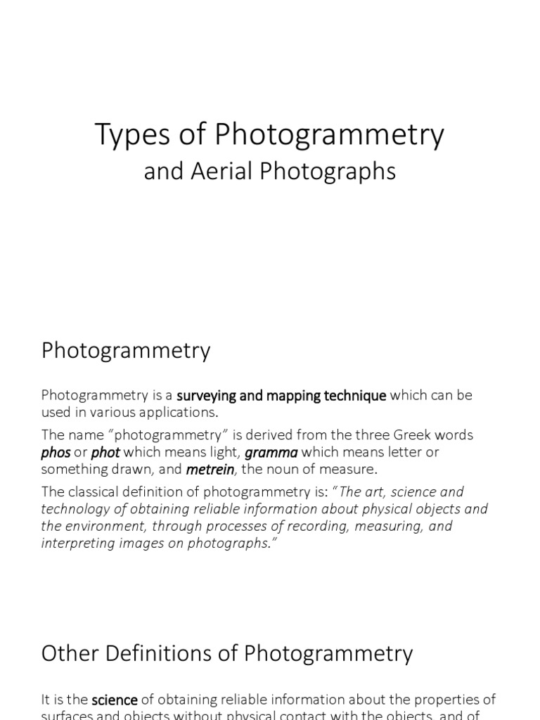 Types of Photogrammetry | PDF | Aerial Photography | Infrared
