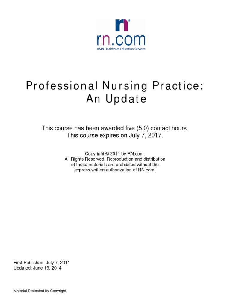 Professional Nursing Practice: An Update | PDF | Nursing | Advanced ...
