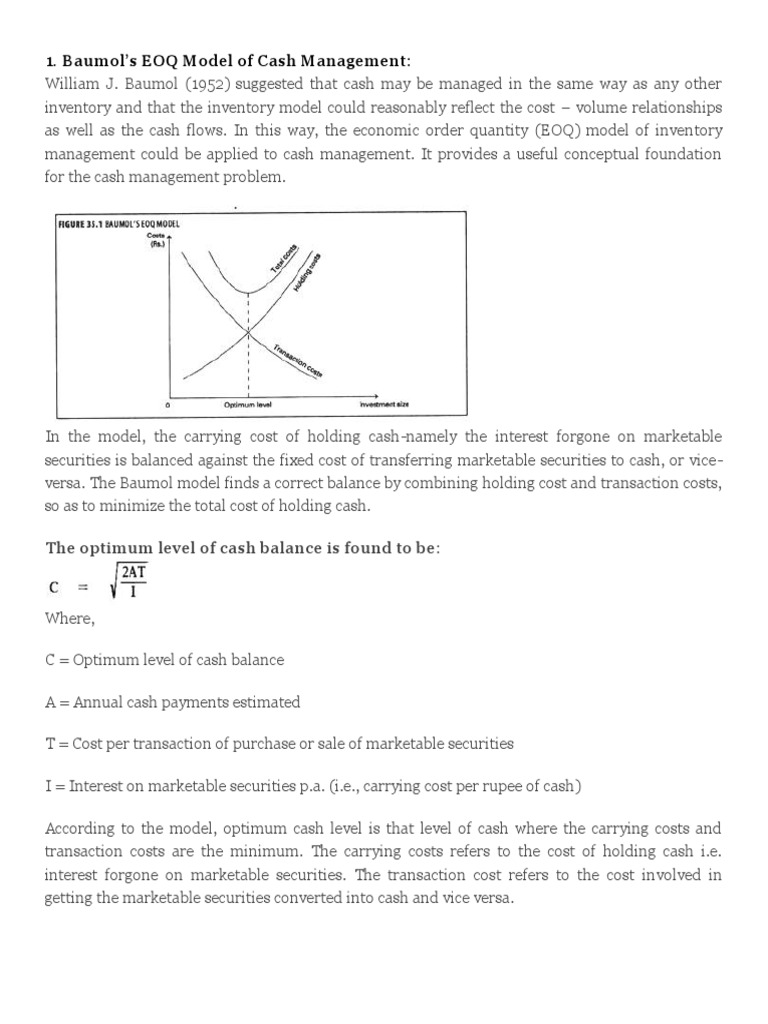 Cash Management Models | Download Free PDF | Interest | Securities ...