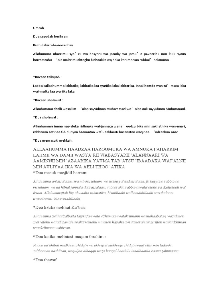Doa Umroh | PDF