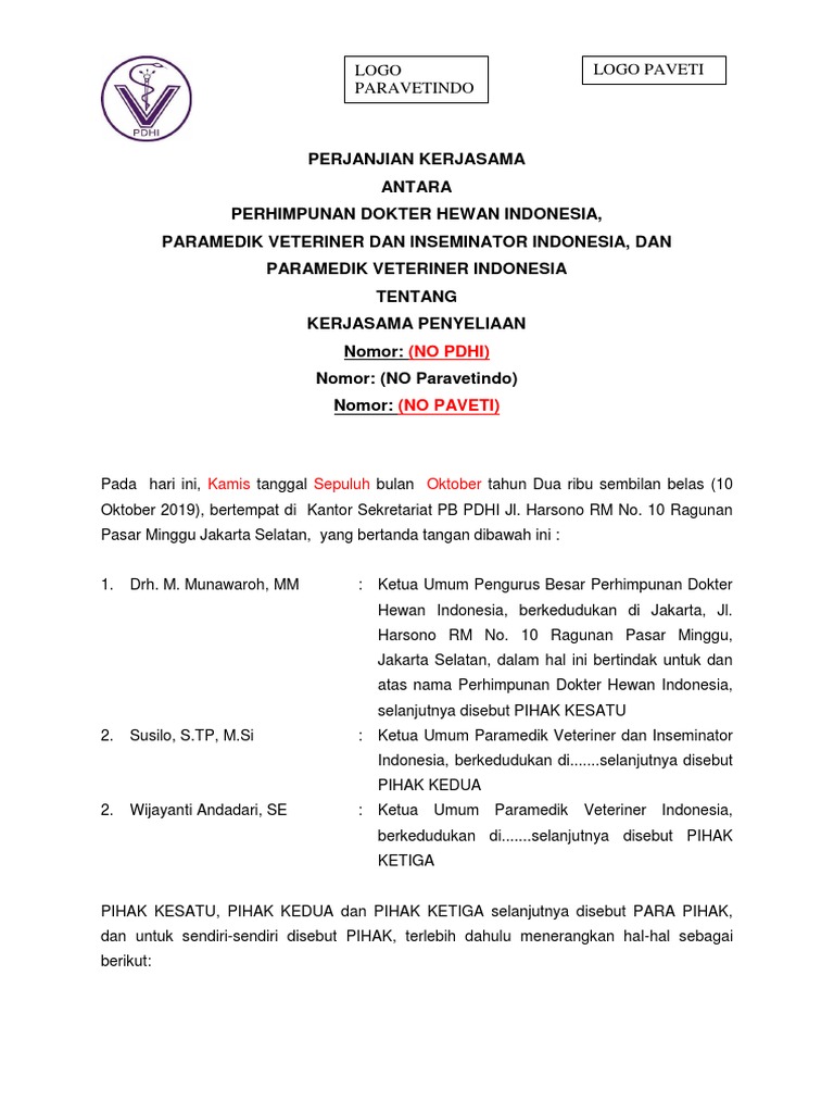 Kerjasama Penyeliaan Veteriner Indonesia | PDF | Pengembangan Diri ...