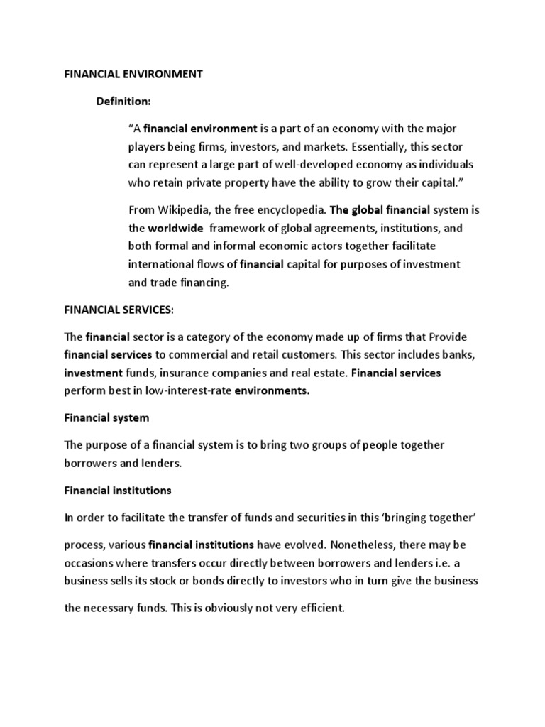 Financial Environment Definition | Download Free PDF | Stock Market ...