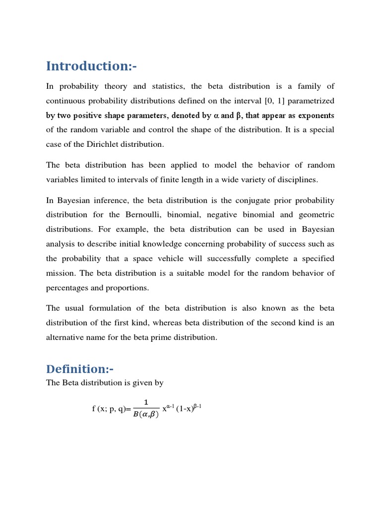 Beta Distribution | PDF | Wavelet | Probability Distribution