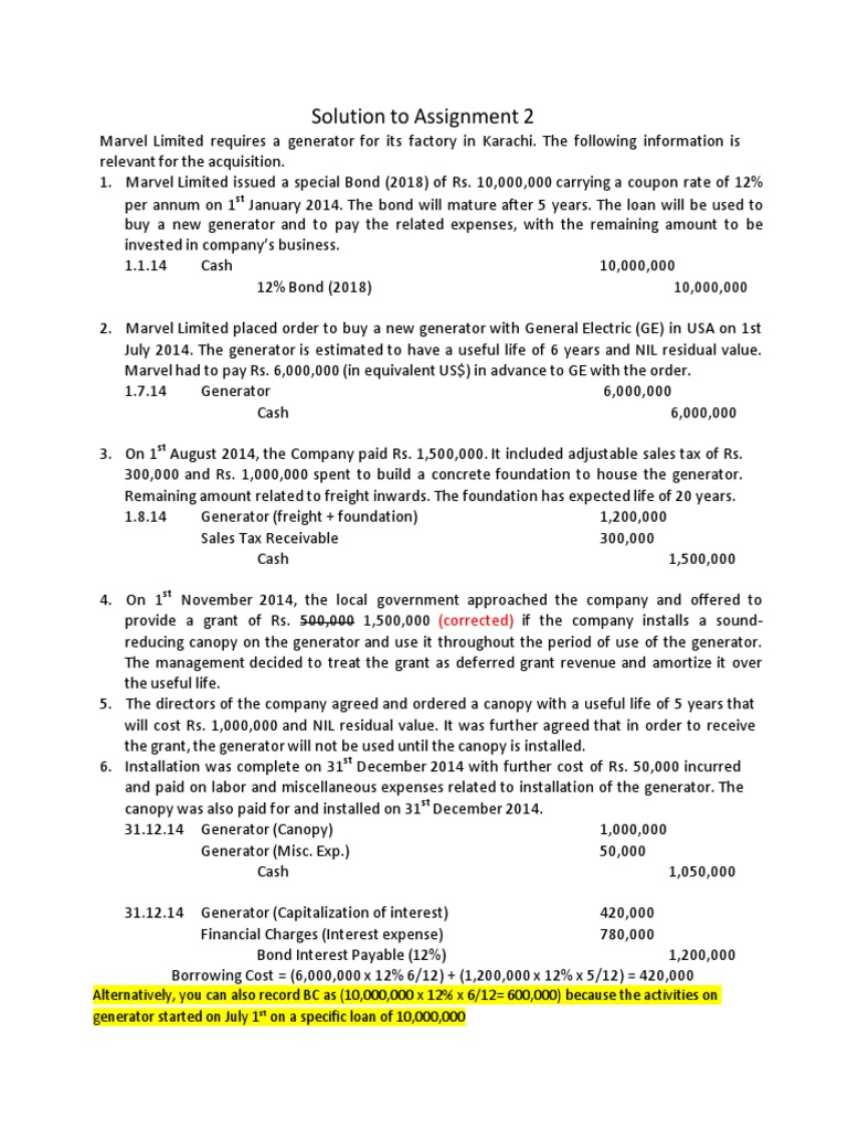 Assignment 2 Solution | PDF | Depreciation | Expense