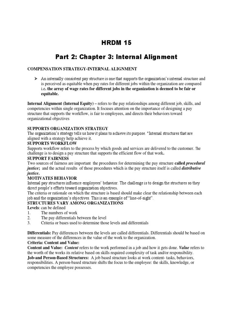 Chapter 3: Internal Alignment | PDF | Equal Pay For Equal Work | Employment
