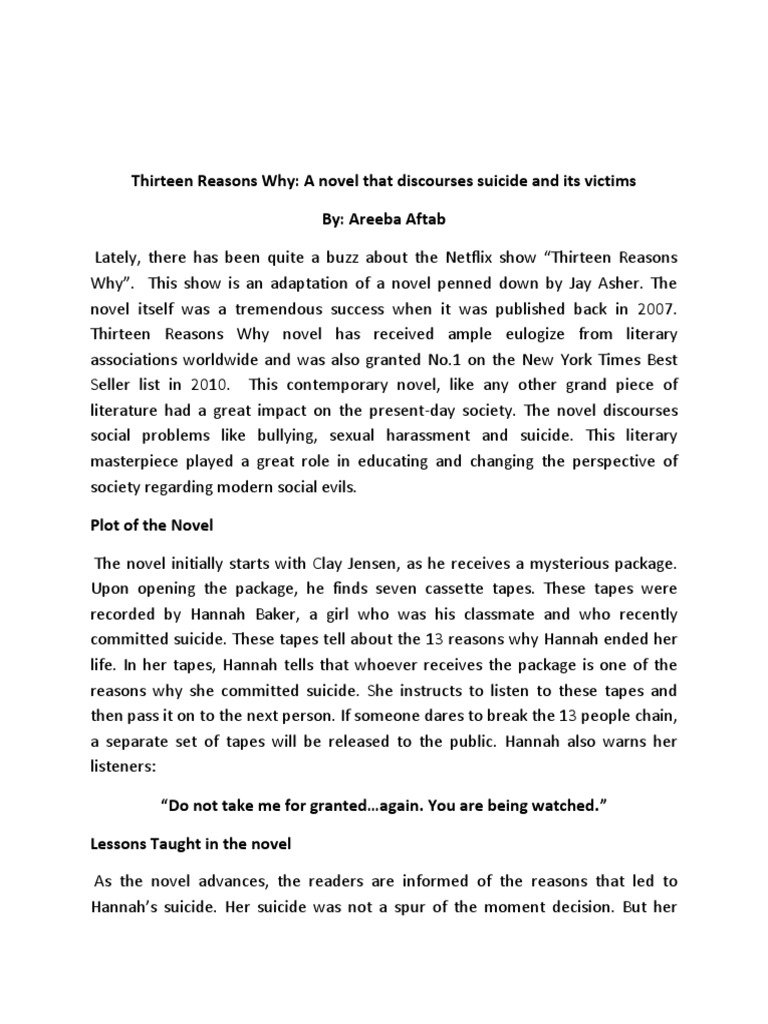 Thirteen Reasons Why? | PDF