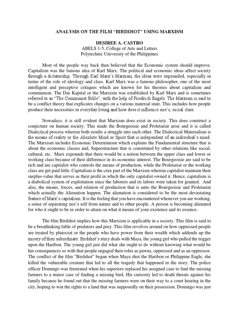 Marxist Criticism On The Film | PDF | Marxism | Karl Marx