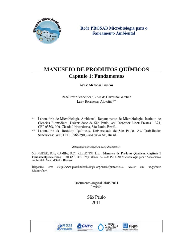 Manuseio De Produtos Químicos Manuseio De Produtos Químicos Manuseio De ...