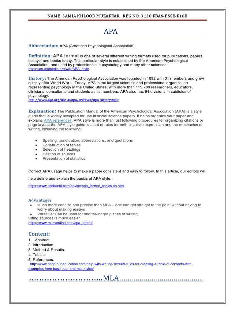 Abbreviation: Definition:: APA Format | PDF | Citation | American ...