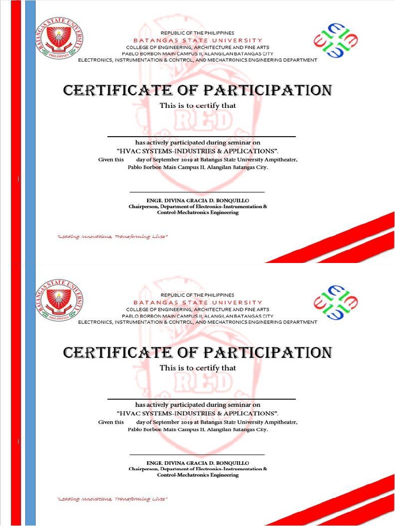 Certificate of Participation Sample | PDF