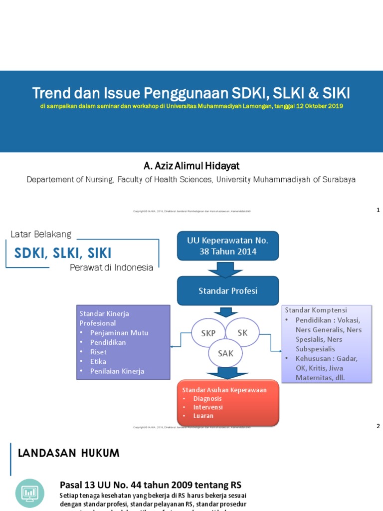 "Tren SDKI, SLKI, SIKI dalam Keperawatan" | PDF