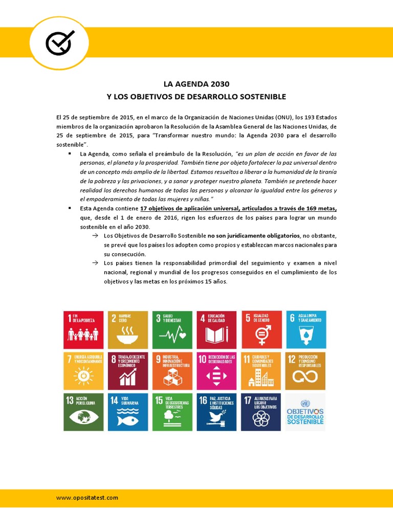 Resumen de la Agenda 2030 y ODS | PDF | Igualdad de género | Estudios ...