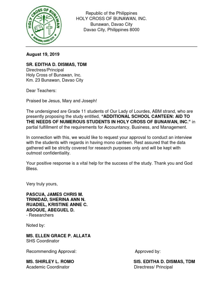 Letter For Approval | PDF