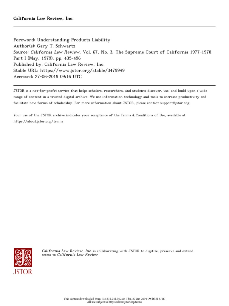 California Law Review, Inc. California Law Review | PDF | Product ...